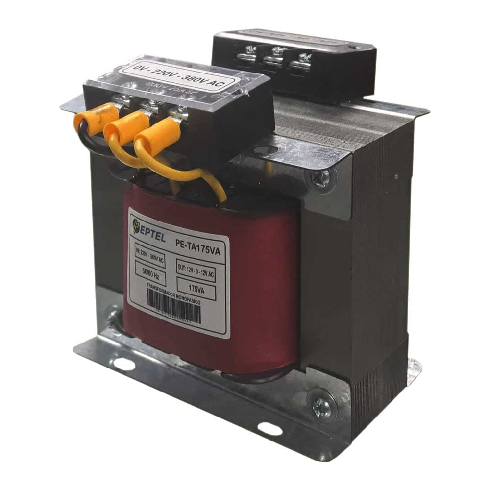 Transformador Monofásico 220v / 380v A 12v - 0v - 12v 175va – Peptel